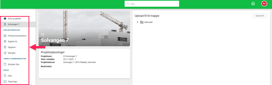Overblik af ProjektWeb